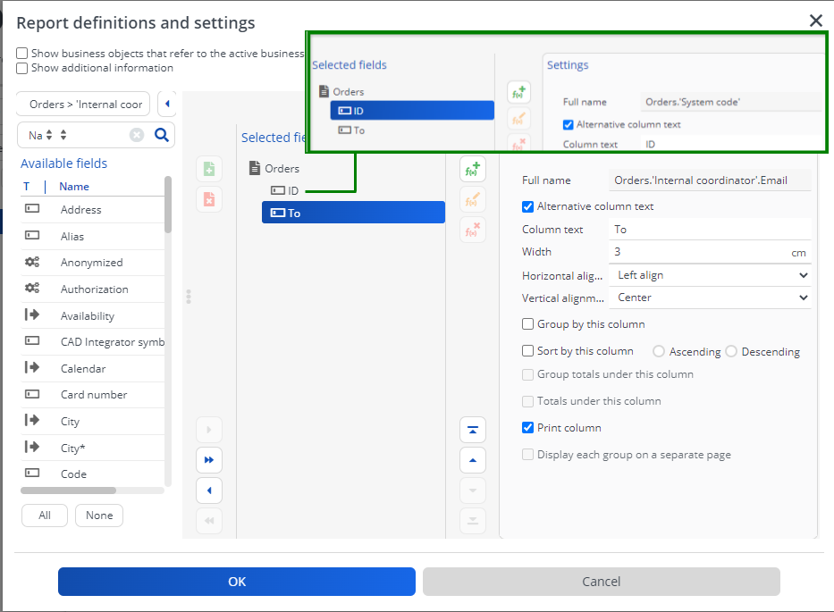 Creating a recipient's report