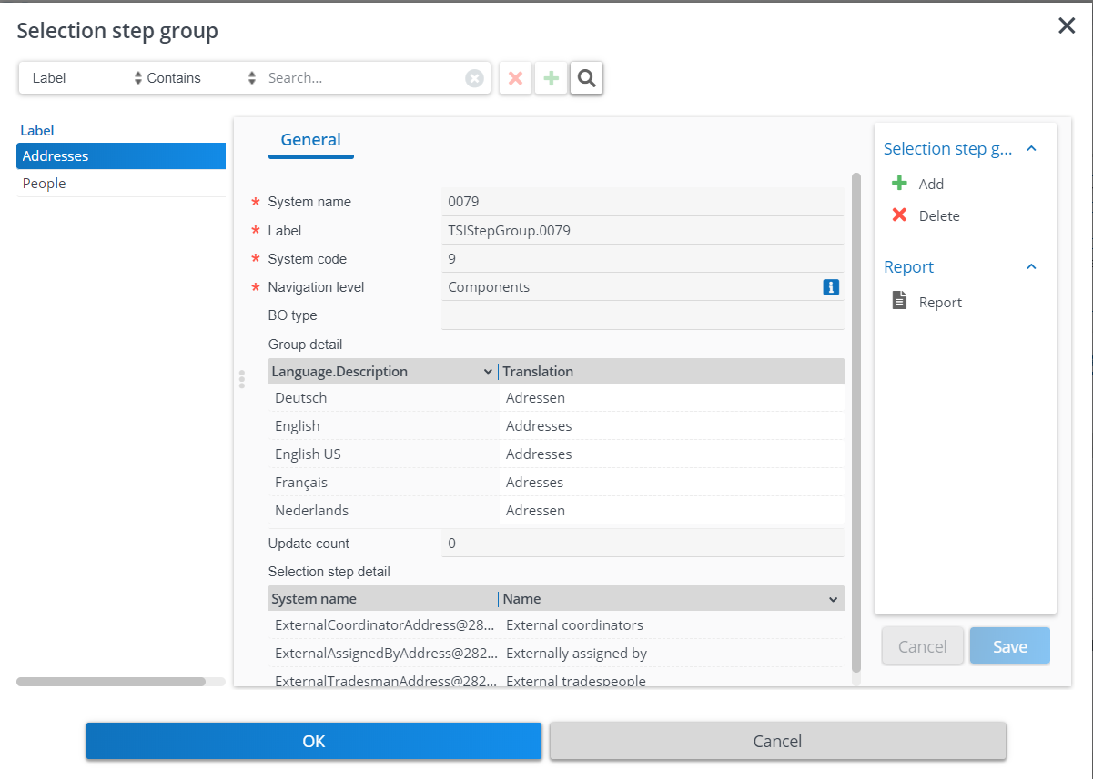 Selection step groups